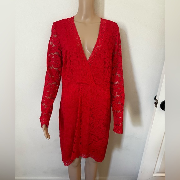 bebe | Dresses | Bebe Red Lace Dress Xl Never Used No Tags | Poshmark